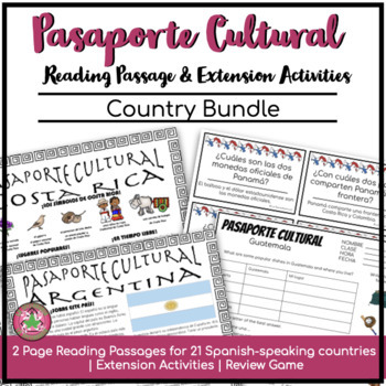 Spanish Speaking Countries Reading Comprehension and Activities - La ...