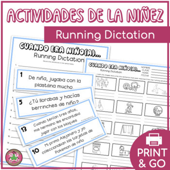 Imperfect Tense Spanish Childhood Activities Running Dictation - La ...